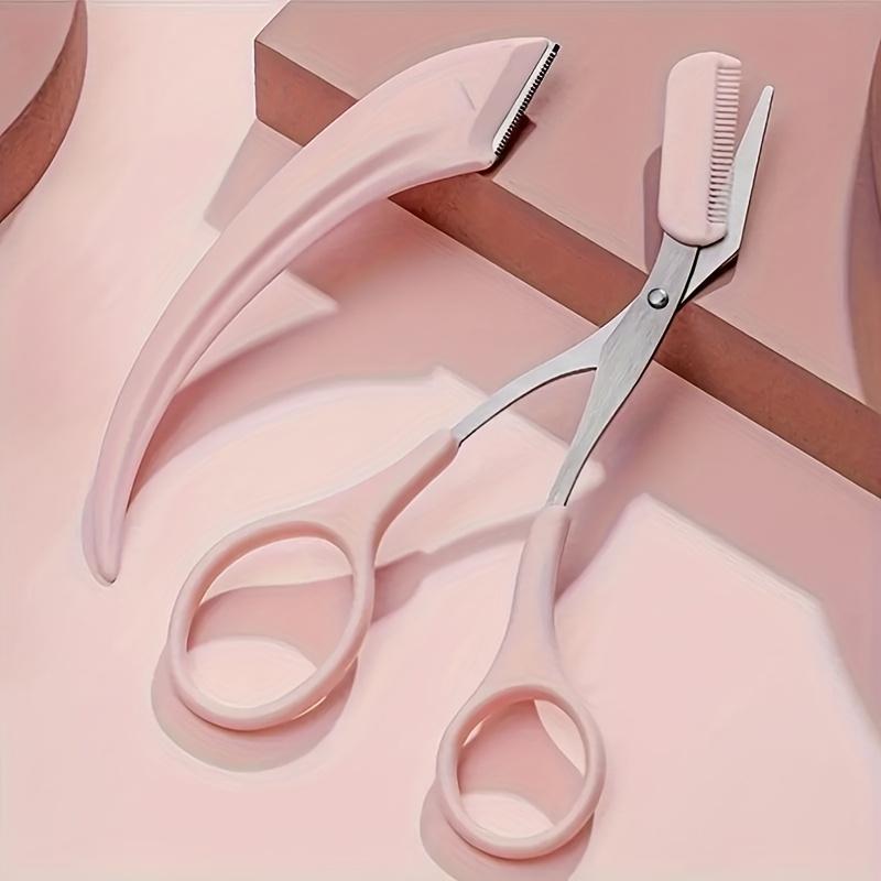 Stainless Steel Curved Eyebrow Trimmer Set, 1pcs Eyebrow Clipper ...