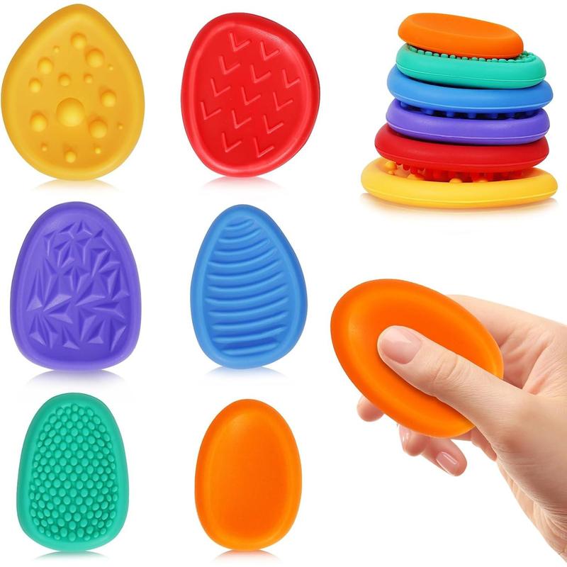 Fidget Toys Sensory Stone, 6 Pack Worry Stones Textured Anxiety Relief ...
