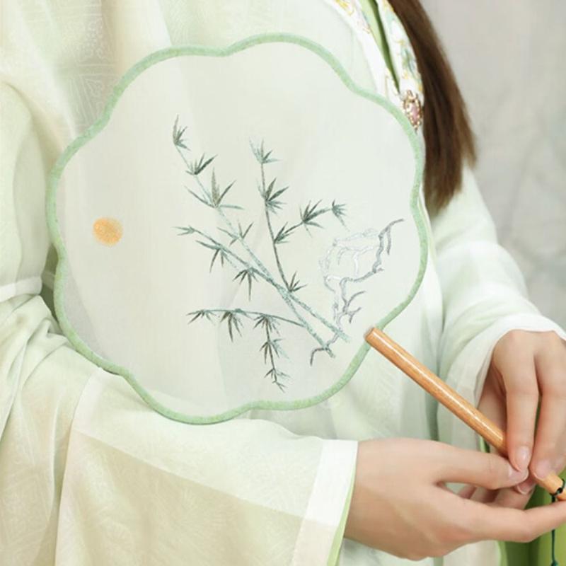 Classical Tuan Fan Chinese Style Fan with Pendant Handheld Embroidery ...