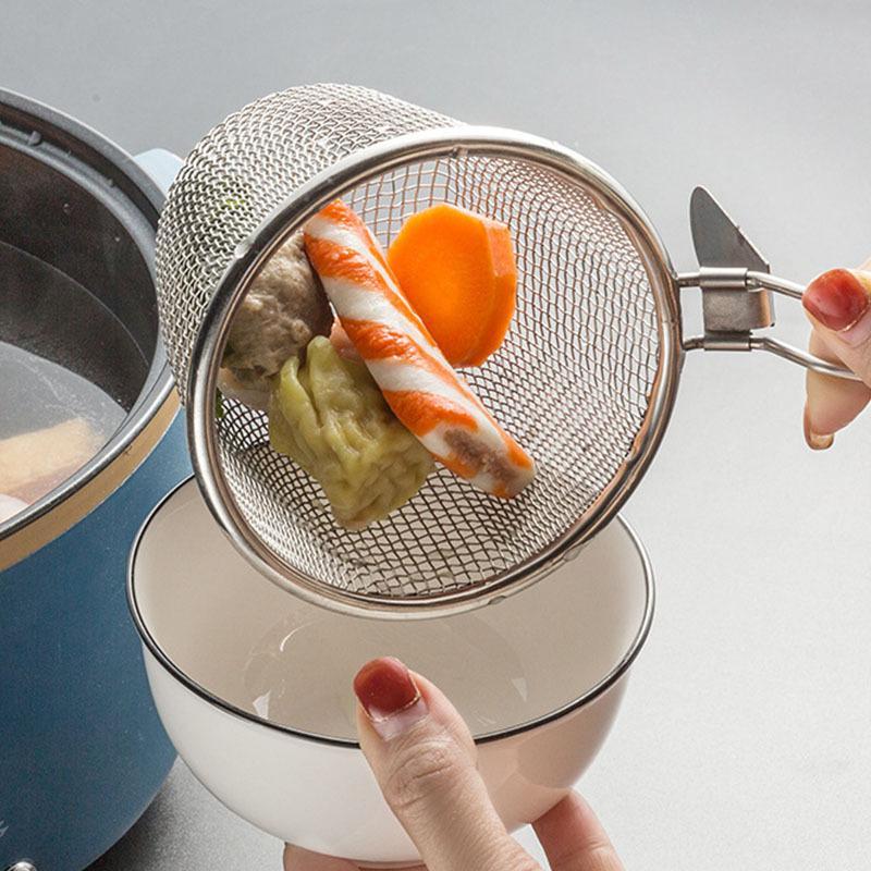 Colander Hangable Stainless Steel Hot Pot Food Noodles Slotted - TikTok ...