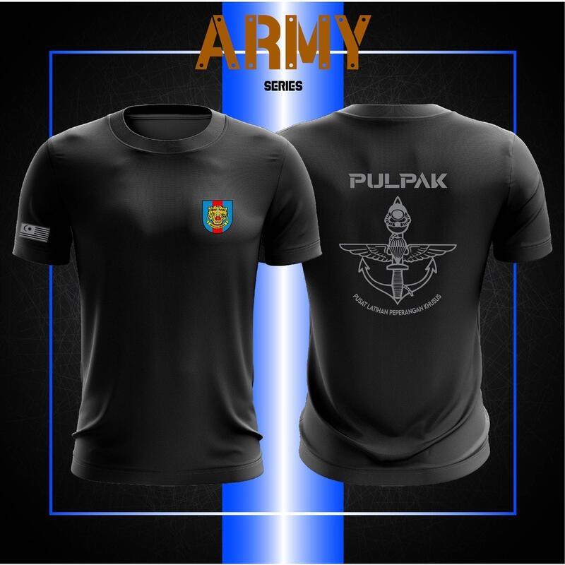 Baju-T, BU, Grafik MALAYSIA KOMANDO PULPAK ARMY, Warna Hitam - TikTok ...