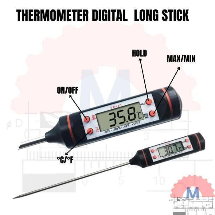 Promo Digital Thermometer Long stick 30cm Thermometer AC mobil makanan ...