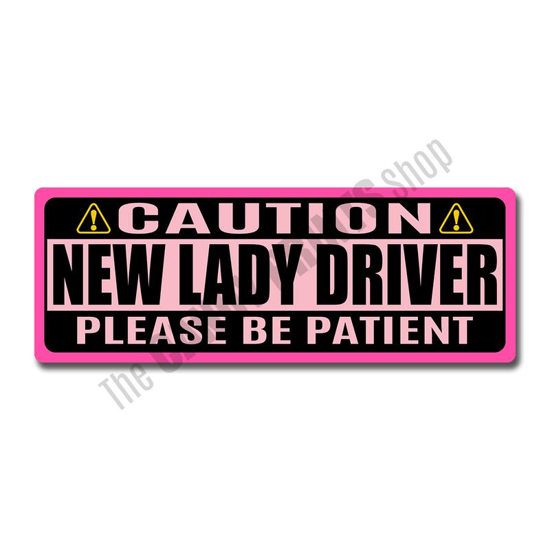 Magnetic Car Sticker - New Lady Driver (11 x 4) Waterproof, Smudgeproof ...