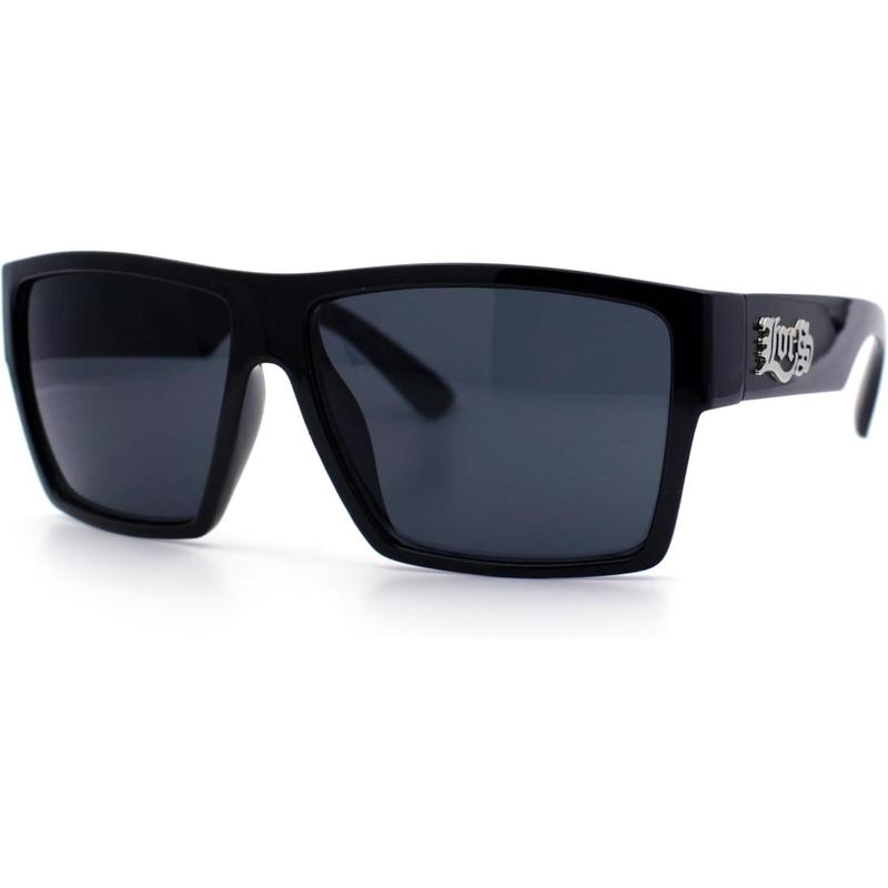 Locs Squared Rectangular Cholo Gangster All Black Sunglasses - TikTok Shop
