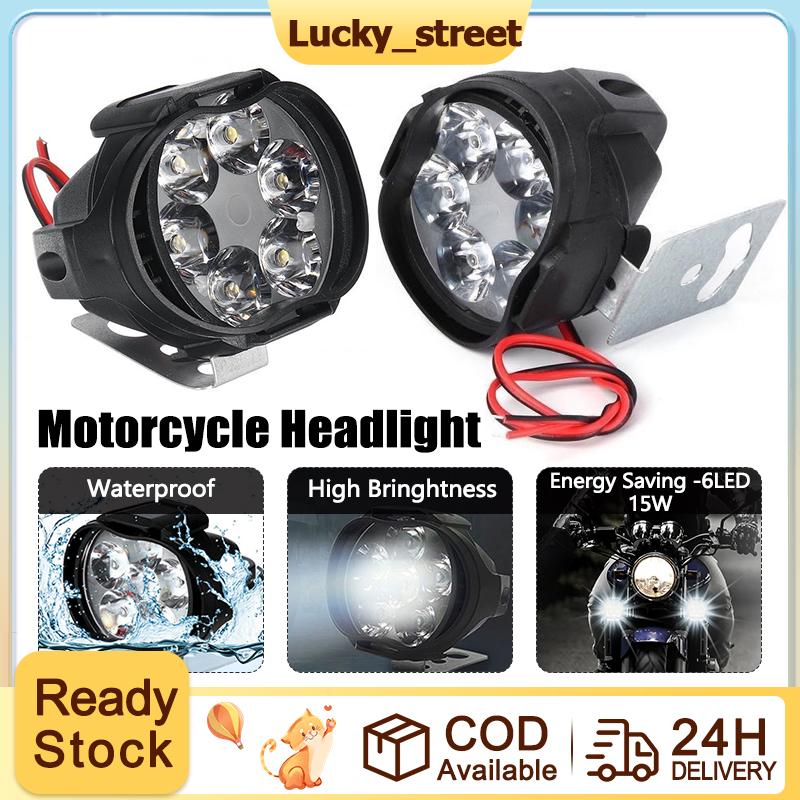 Motorcycle Headlight 6 LED Super Bright Lamp for Scooters Autocycle ...