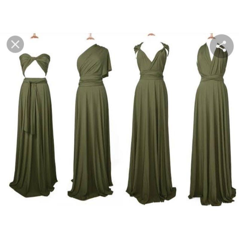 OLIVE GREEN INFINITY DRESS WITH ATTACHED TUBE HIGH QUALITY FOR - TikTok ...