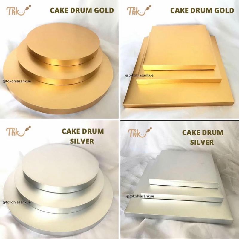 Cake Drum Alas Kue Gabus Gold / Silver tebal 2cm - Shop | Tokopedia