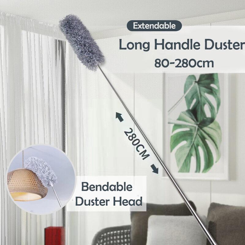 280cm Extendable Feather Duster Extra Long Handle Bendable Microfiber ...