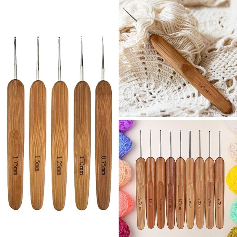 lookinlook Handicraft Bamboo Wooden Crochet Hooks Small Size - TikTok ...