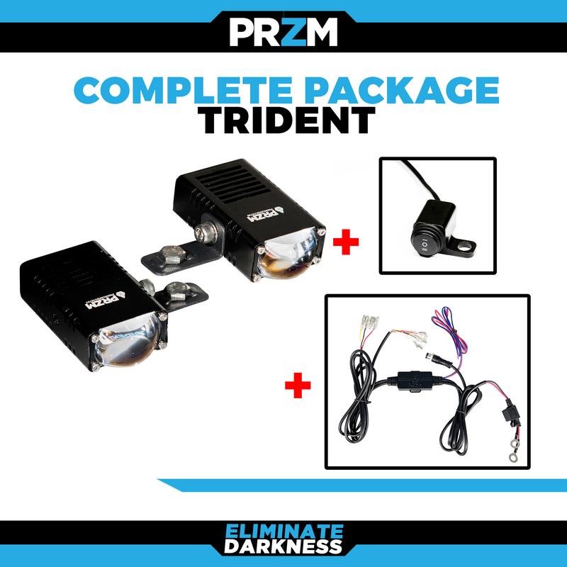 PRZM PREMIUM AUXILIARY LIGHTS TRIDENT 50 watts COMBO (with harness ...
