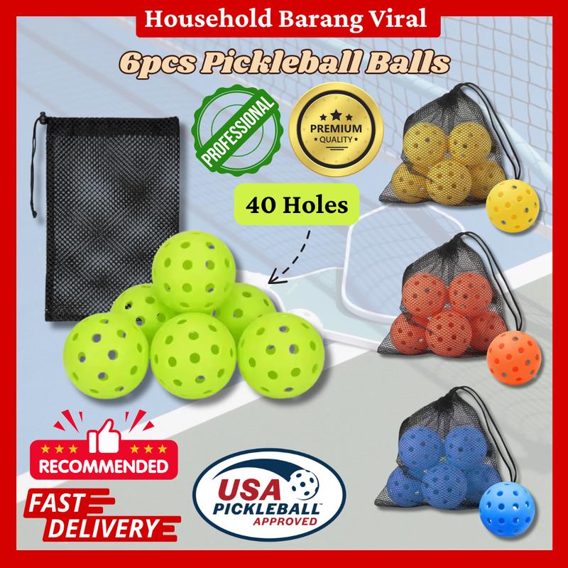 【Free Mesh Bag】40 Drilled Holes Pickleball Balls High Elastic Indoor ...
