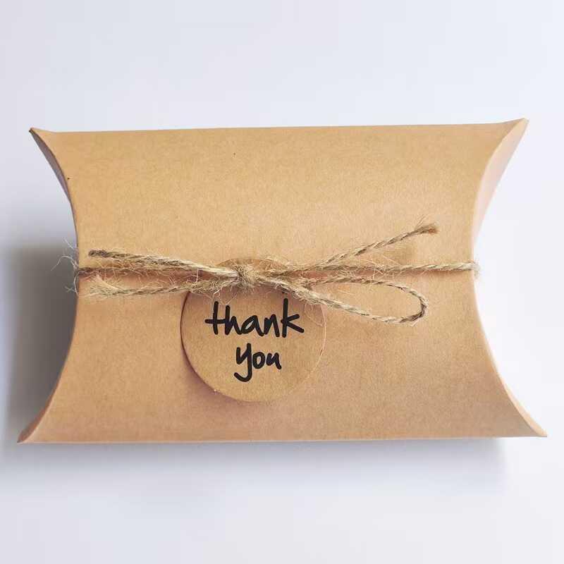 Kotak Hadiah Bantal Gula-gula Kertas Kraft, Edisi Terhad 50 Keping ...