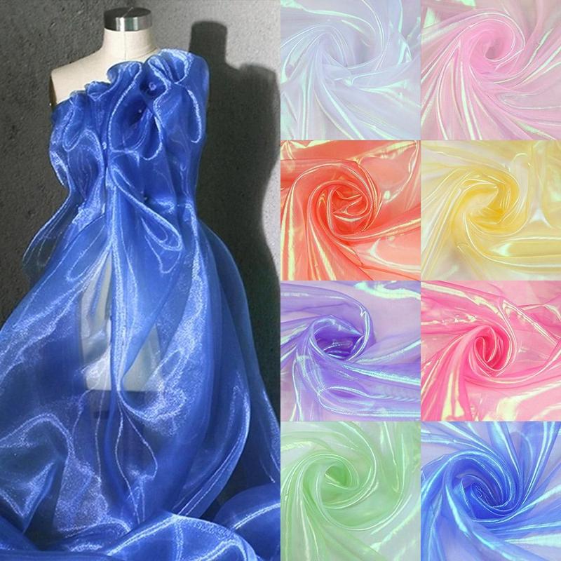 Skirts Clothes Sewing Shiny Laser Tulle Transparent Thin Organza ...