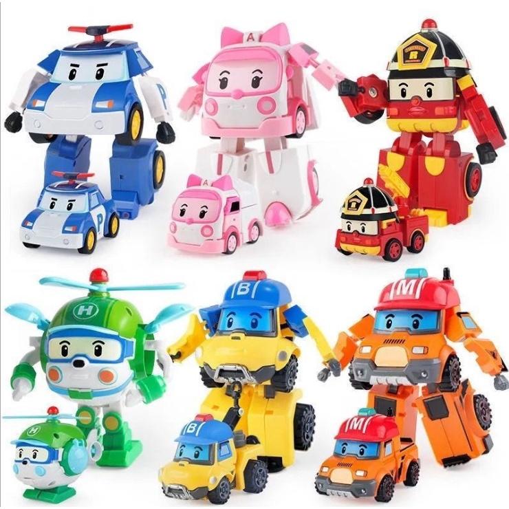 Ready Stock RoboCar Poli 4 IN 1 & 6 IN 1 Poli Robot car Set - TikTok ...