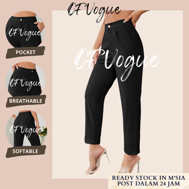 OFVOGUE Seluar Slek Wanita Straight Cut Slack Pants Women Seluar ...