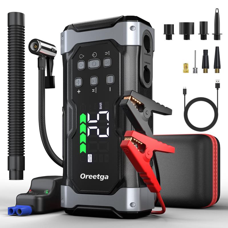 8000A Car Battery Jump Starter with Air Inflator/Deflator Compressor ...