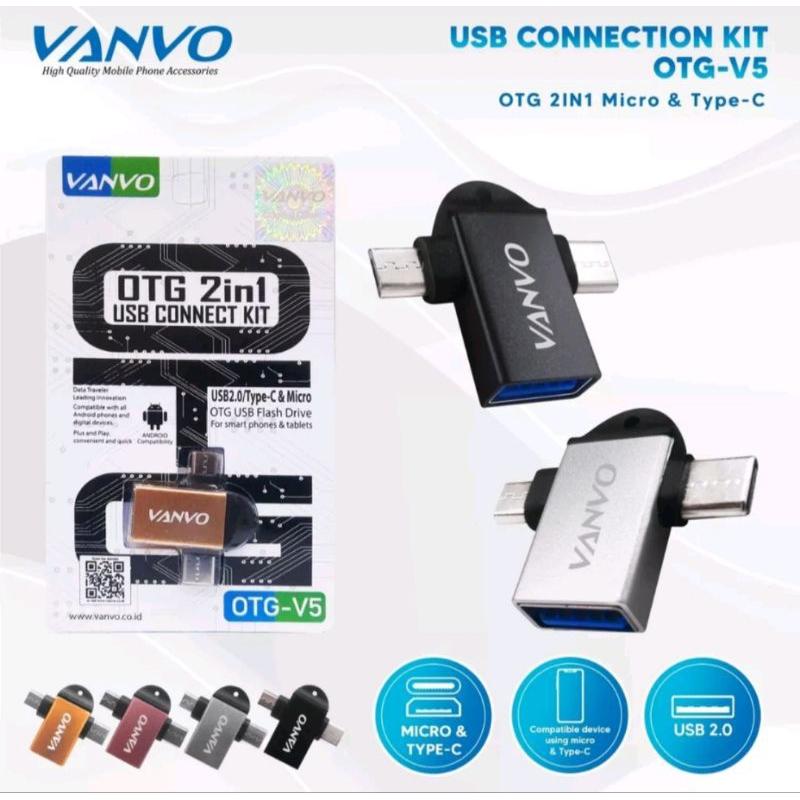 USB Connect Kit OTG 2 IN 1 OTG Vanvo V5 2in1 Micro Type-C - Shop ...