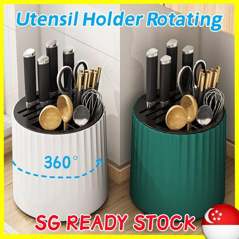 [SG READY STOCK] Utensil Holder Rotating Utensil Holder Knif - TikTok ...