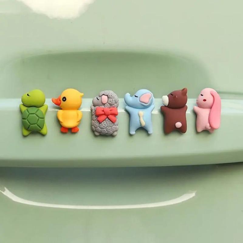 6pcs/set Cute Animal Car Interior Decoration Sleeping Mini Animal Car ...
