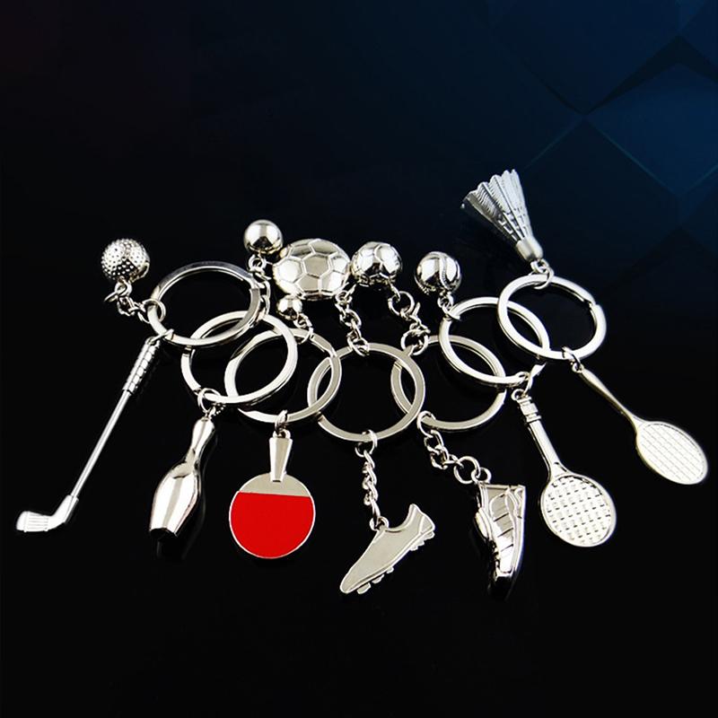 Metal Badminton Keychain Simulation 3D Badminton Pendant Gymnasium ...