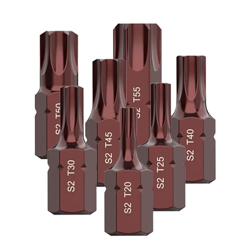 T20/25/30/40/45/50/55 Electric Screwdriver Bits Hex Shank Batch ...
