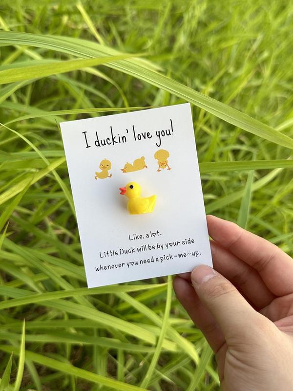Cute Cartoon Duck Hugging Design Resin Greeting Card, Fashio - TikTok Shop