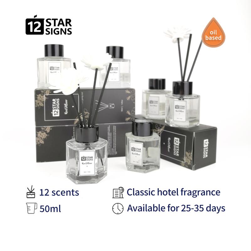 12StarSigns Reed Diffuser 50ml Luxury Hotel Scents Perfume Scents ...