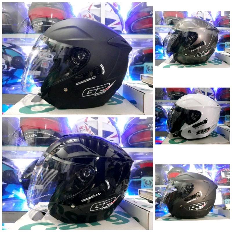 HELM G2 OPTIMAX SOLID ORIGINAL KACA DOUBLE VISOR HELM HALF FACE - Shop ...