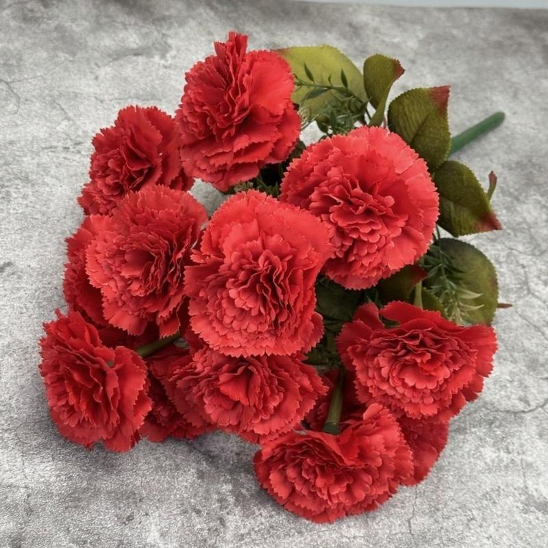 New 13 Head Artificial Carnation Bouquet Silk Cloth Retro Carnation ...