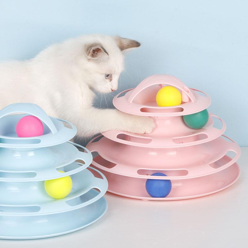 4 Levels Turnable Cats Toys Kitten Tower Tracks Tumbler Ball - TikTok ...