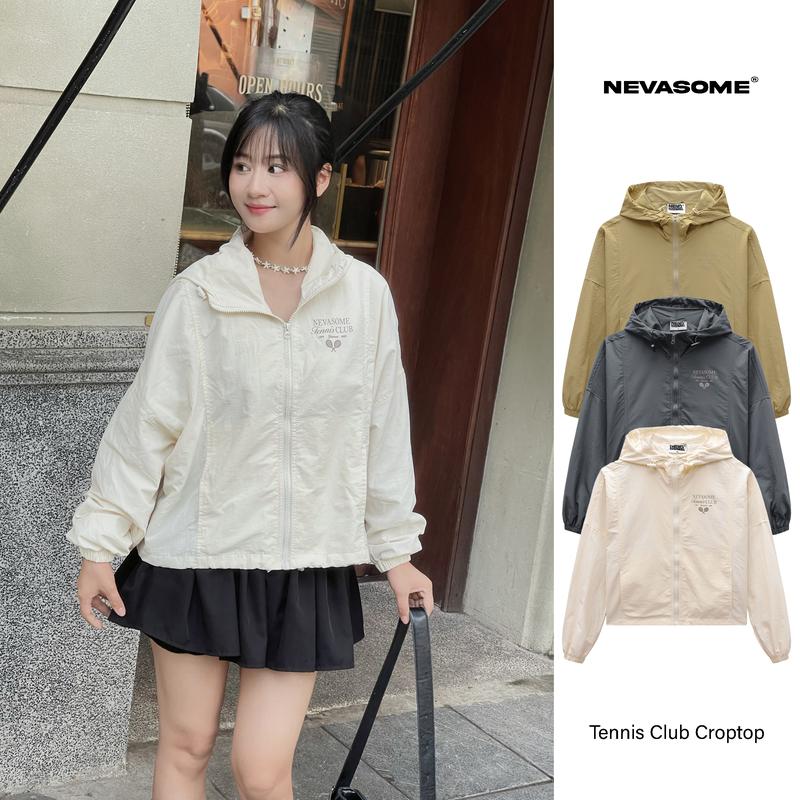Áo Gió Nhăn Croptop Local Brand NEVASOME Tennis Club Kem Nâu - TikTok ...