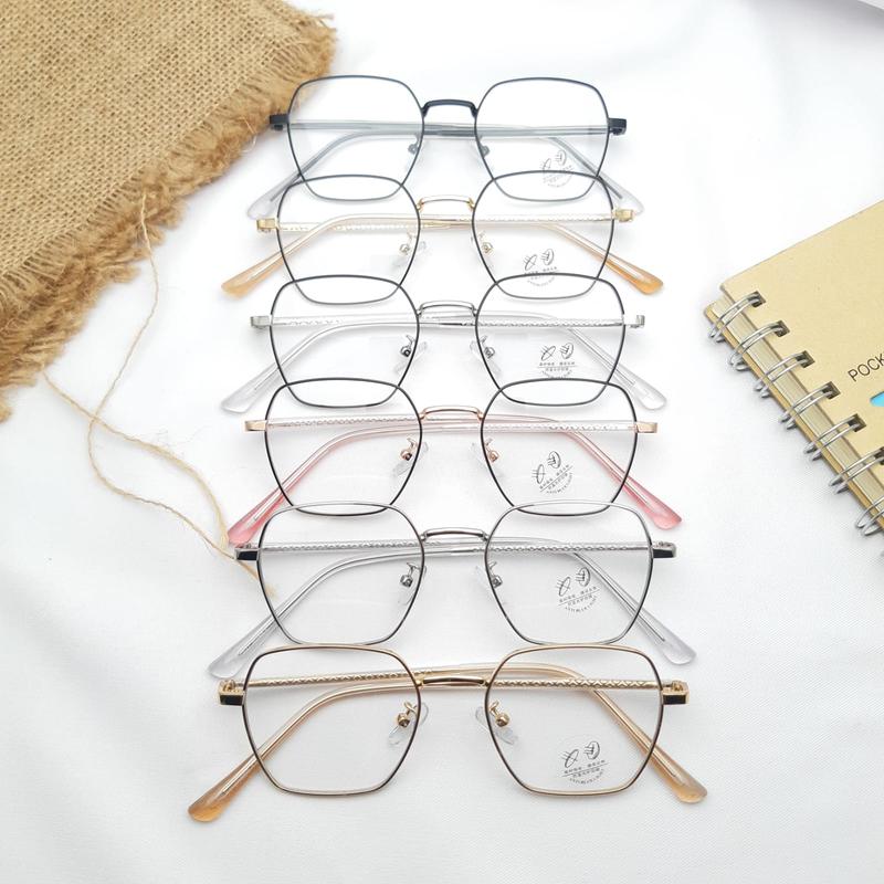 Frame kotak besi bentuk hexagonal pria dan wanita 72651 Lens - Shop ...
