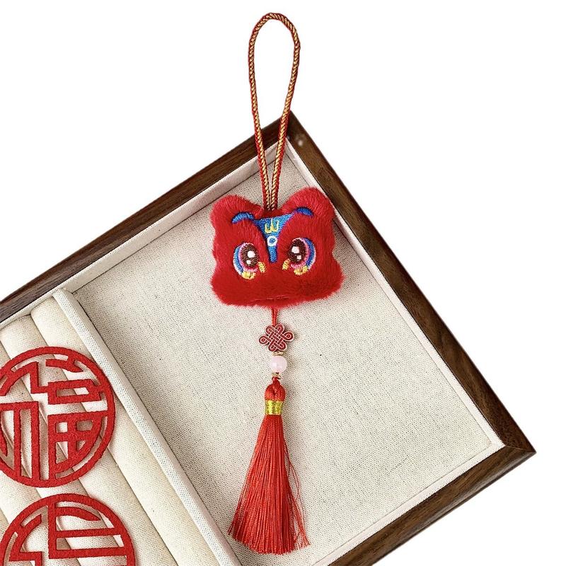 Hiasan Tarian Singa, Gaya Cina, Bahan Fabrik, Anak Patung Comel ...