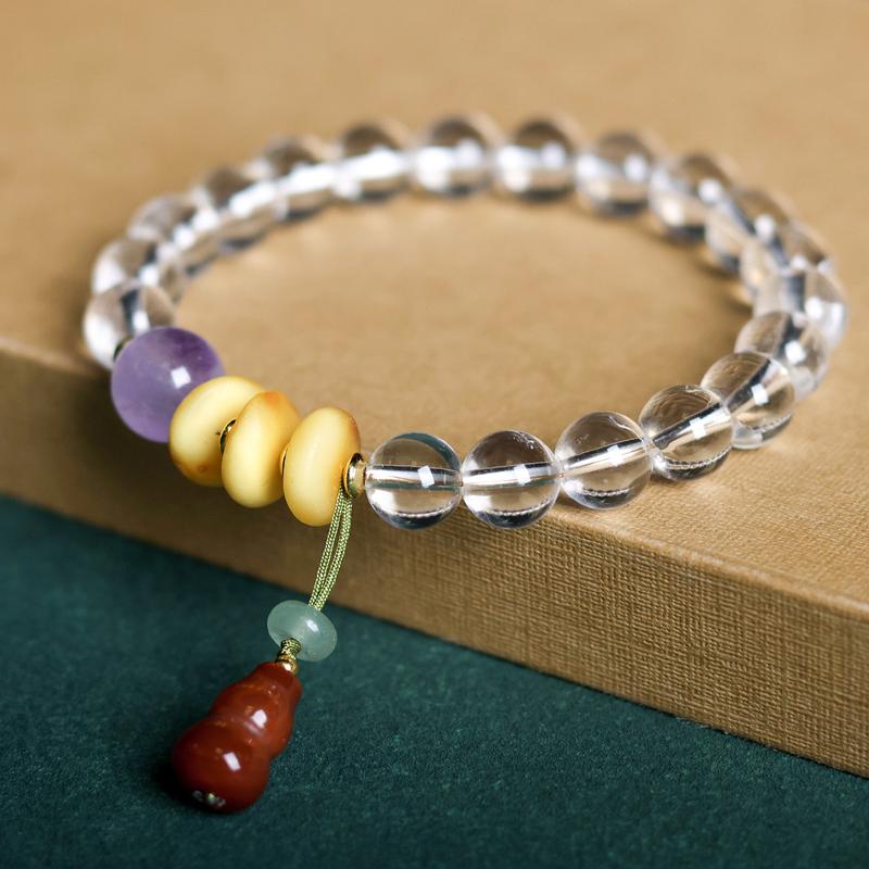 Natural White Crystal Purple Lithium Bracelet Amber Cake Southern ...