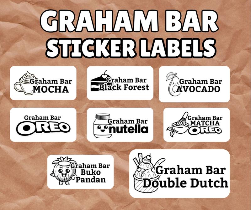 100 pcs Label sticker for Graham Bar Black and White Print - TikTok ...