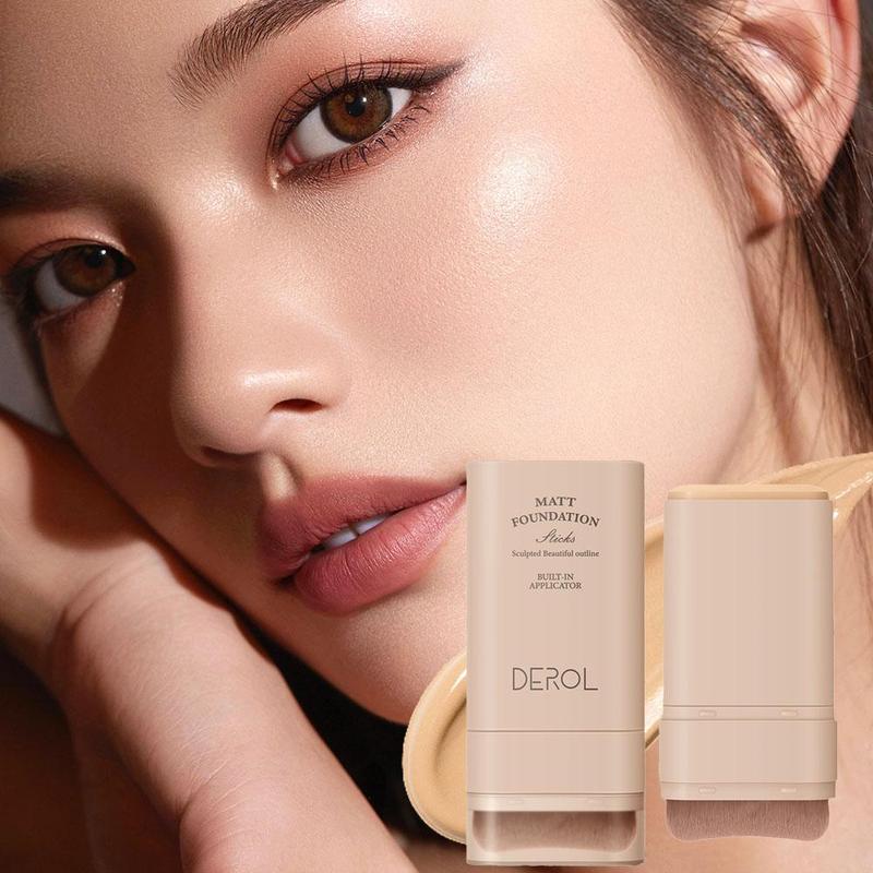 DEROL Makeup Double Head Foundation Stick With Brush Hydrating - TikTok ...