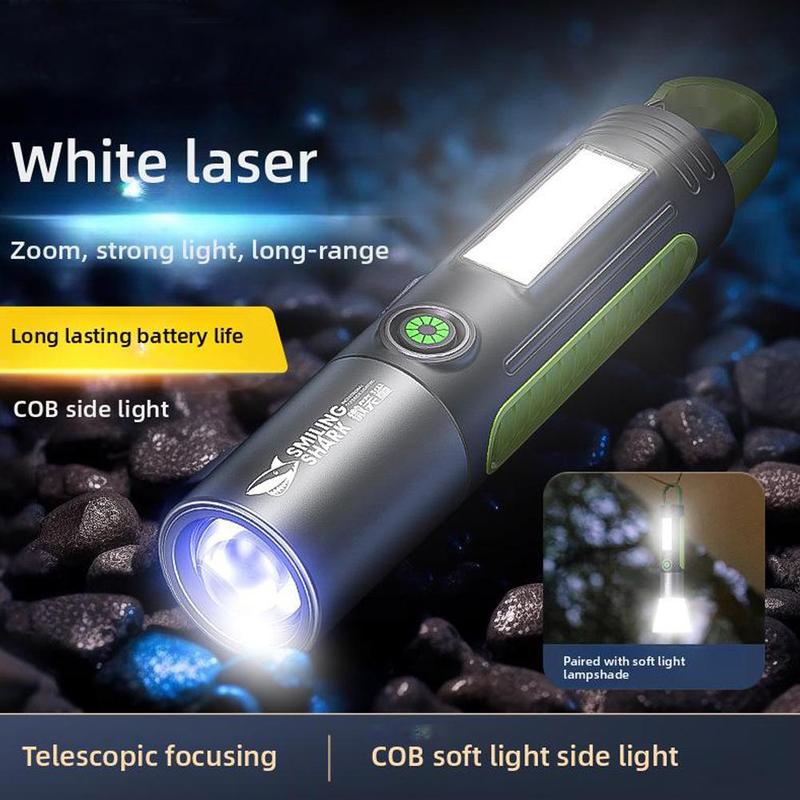 Bright Flashlight With Hook Camping Light Rechargeable Zoomable ...