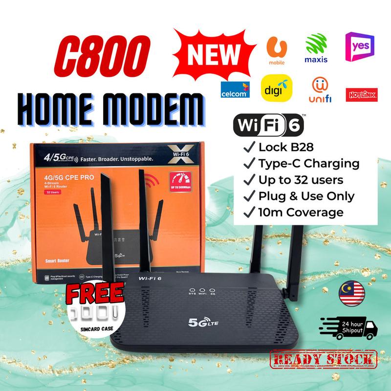 Modem Wifi Rumah, C800 Pro, Versi Naik Taraf Wifi, Penghala Wifi ...