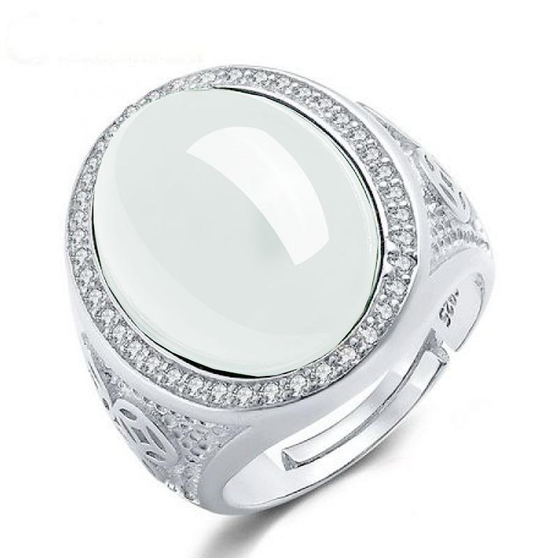 Cincin Syiling Jed Putih, Bersalut Platinum, Permukaan Telur - TikTok ...