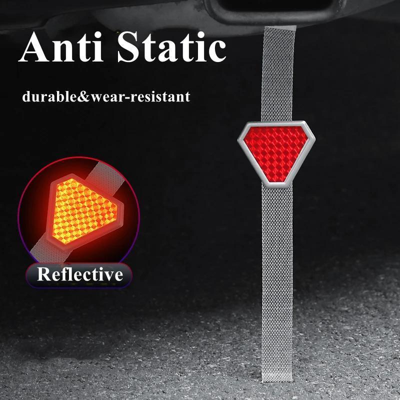 1Pc Auto Anti- Static Metal Strap Car Reflective Warning Electrostatic ...