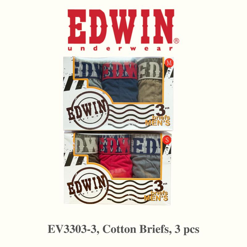 Edwin EV3303-3 Men Underwear Cotton Brief (3 Pcs) Menswear Boxer - TikTok Shop Malaysia