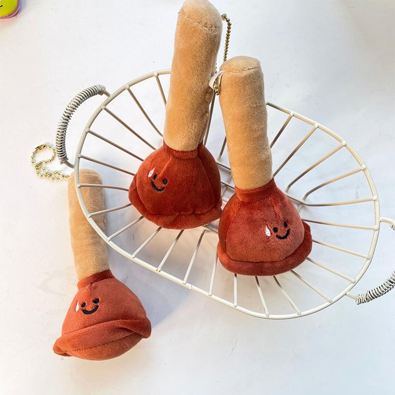 Toilet Stopper Plush Doll Keychain Cartoon Toilet Plunger Filling ...