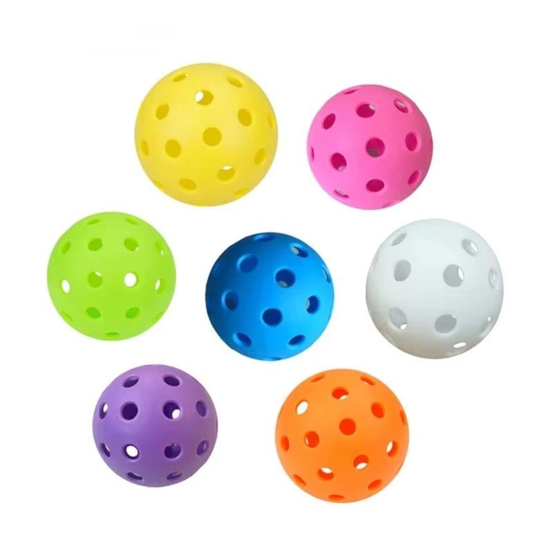 3pcs Durable 40 Holes Pickleballs 74mm with Clear Plastic Bucket ...