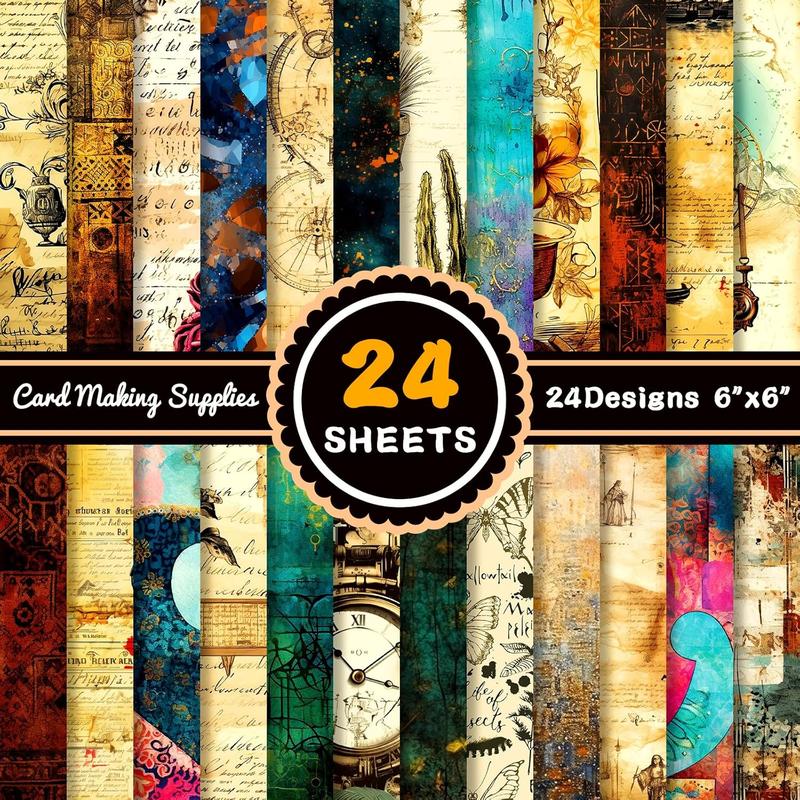 24 count Vintage Pattern Paper Scrapbook Specialty Paper 15*15cm ...