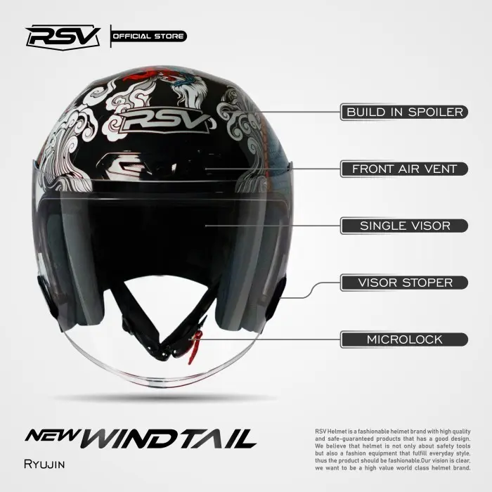 HELM RSV NEW WINDTAIL MOTIF RYUJIN - Shop | Tokopedia