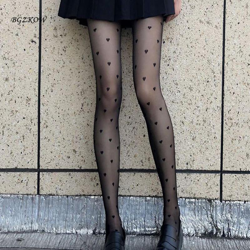 Women's Sheer Mesh Patterned Tights Elastic Waistband Footed - TikTok ...