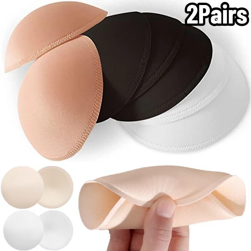 New 1/2Pairs Women's Round Chest Pad Bra Pads Soft Sponge Sports ...