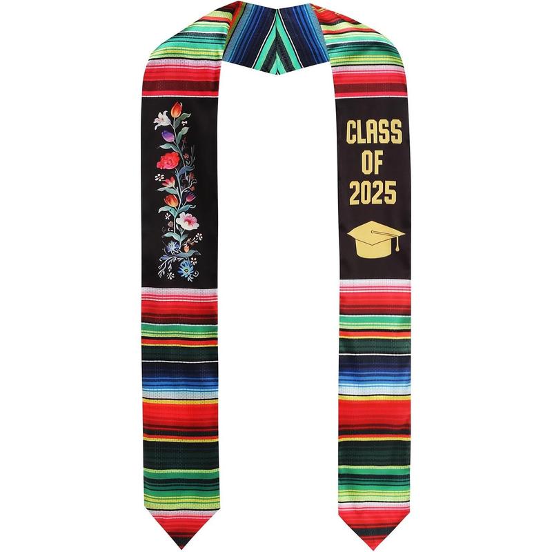 Mexican Graduation Sash Vibrant Print Mexican Flag Stole for Grads ...