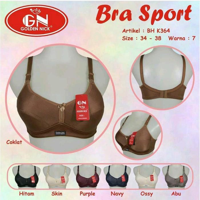 Jual [1 PCS] Sport bra bh Golden Nick K364 glossy busa tipis tanpa ...