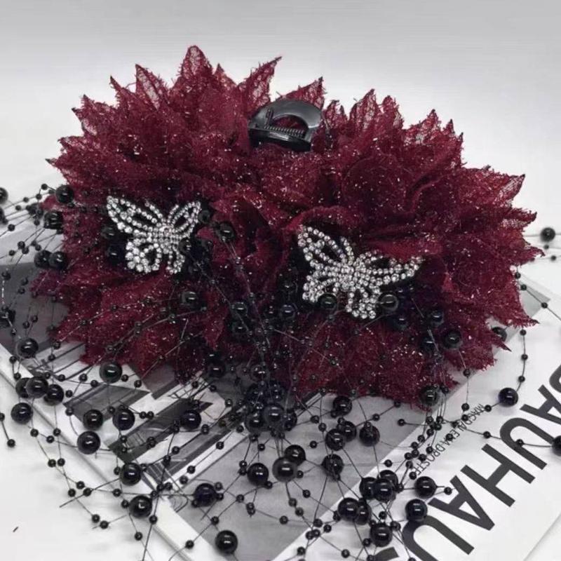 Klip Pegang Bunga Rumbai, Klip Rambut Fesyen, Klip Jerung, Hiasan ...